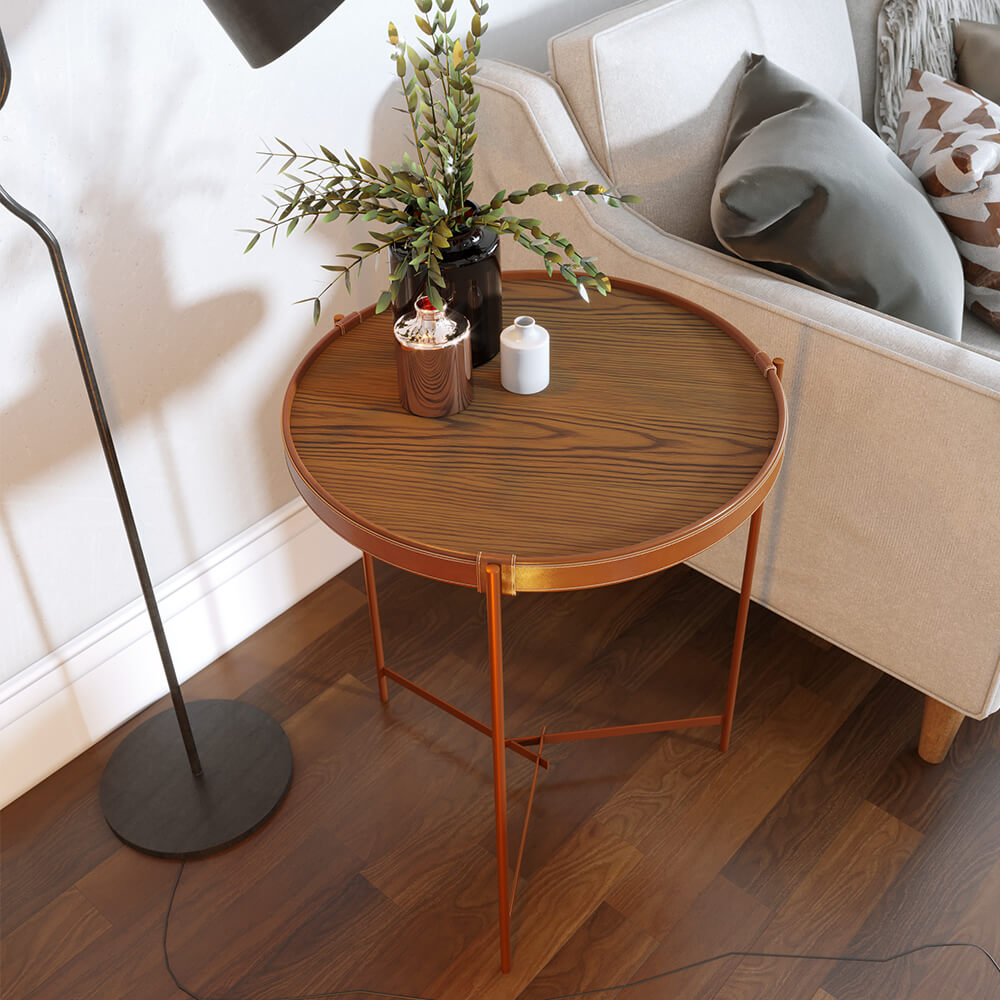 Mesa Lateral Aqua - Freijó | Aprimore Móveis e Decoração