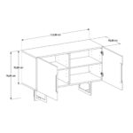 Buffet Flow 2 portas - Lâmina de Madeira | Aprimore Móveis e Decoração